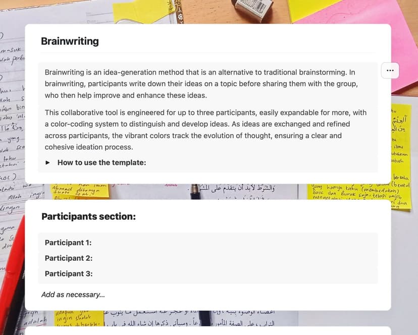 Brainwriting | Free Template | Craft