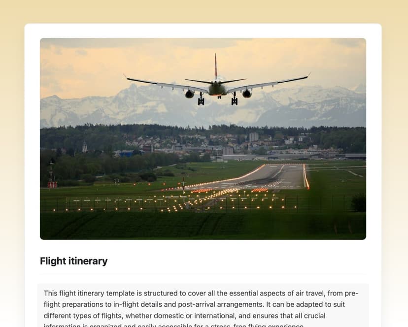 Flight itinerary | Free Template | Craft
