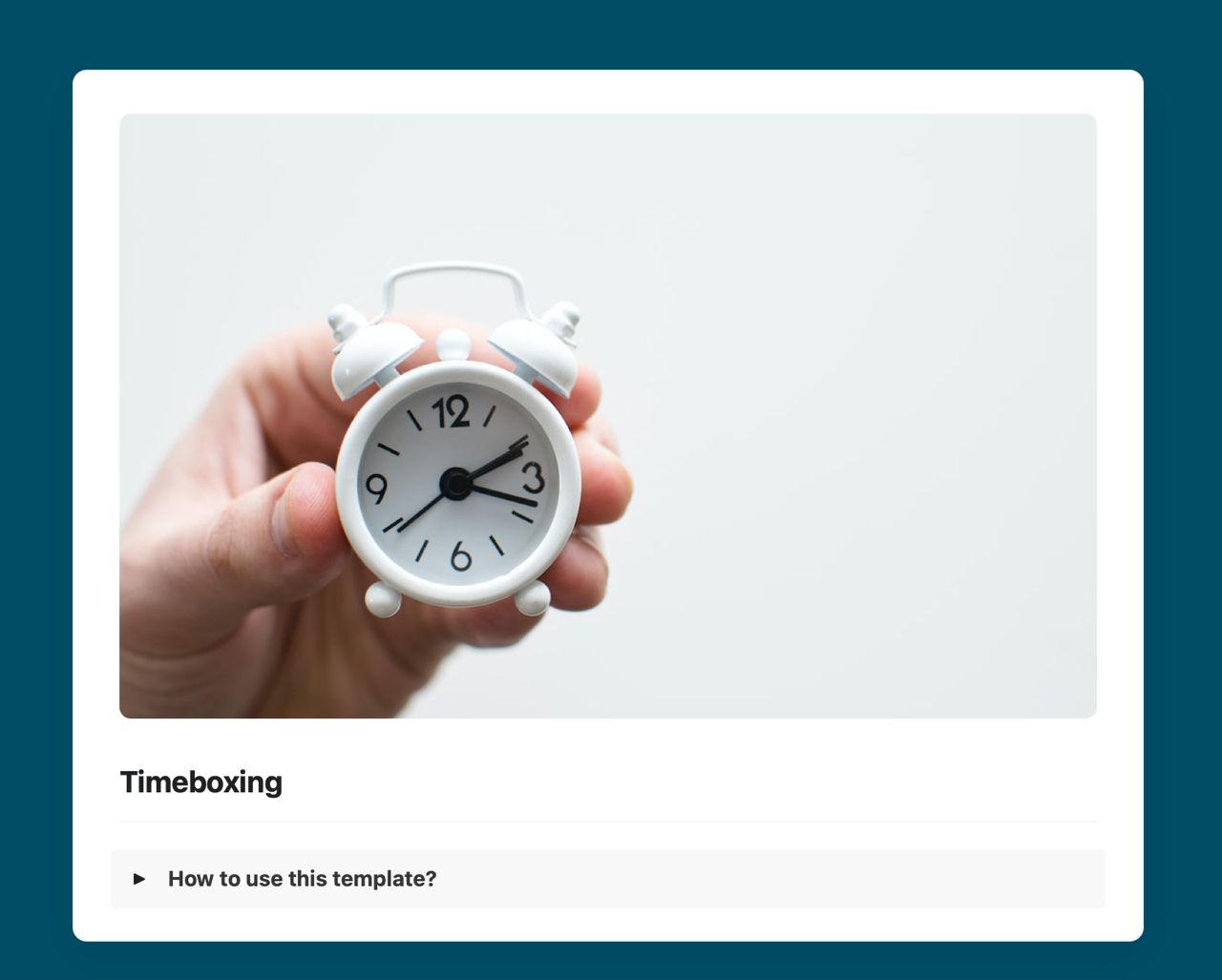 Timeboxing | Free Template | Craft