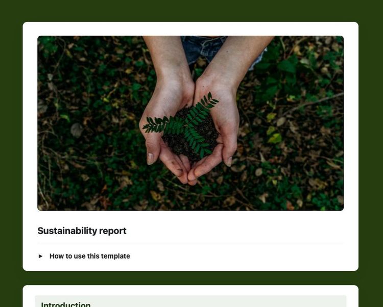 Sustainability report | Free Craft Template