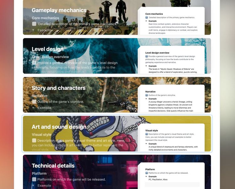 Game design document template | Free Craft Template