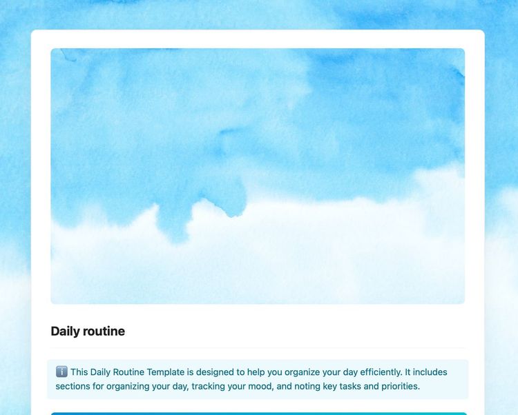 Daily routine | Free Craft Template