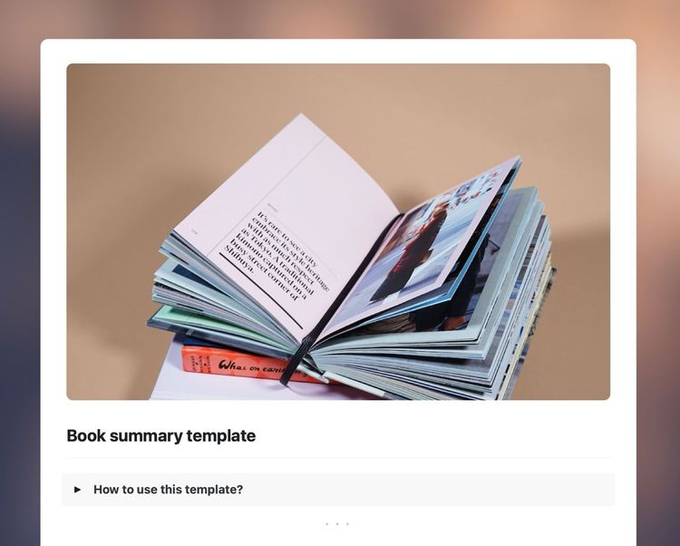 Book summary | Free Craft Template