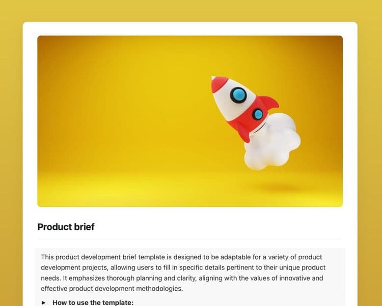 Product brief | Free Craft Template