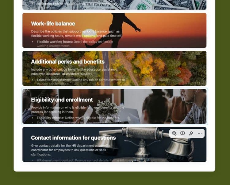 Employee benefits | Free Craft Template