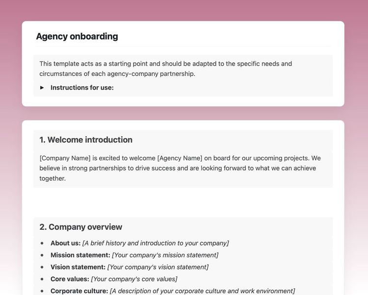 Free Templates for Onboarding | Craft Documents and Notes