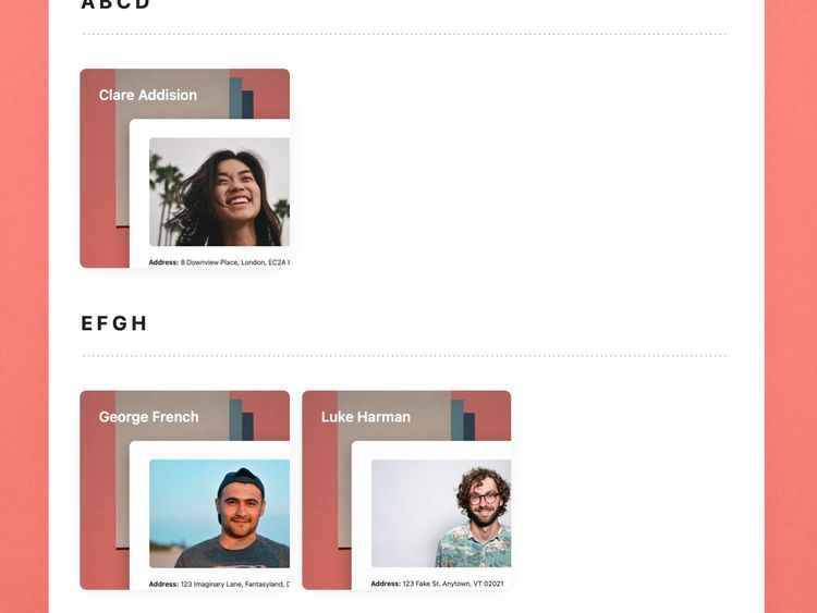 Digital Address Book | Free Craft Template