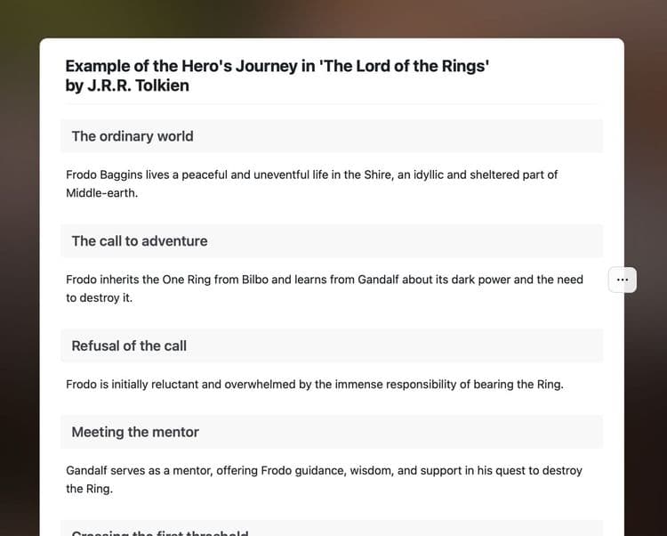 Hero's Journey framework | Free Craft Template