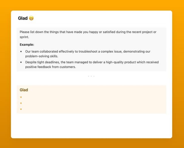 Mad sad glad retrospective | Free Craft Template