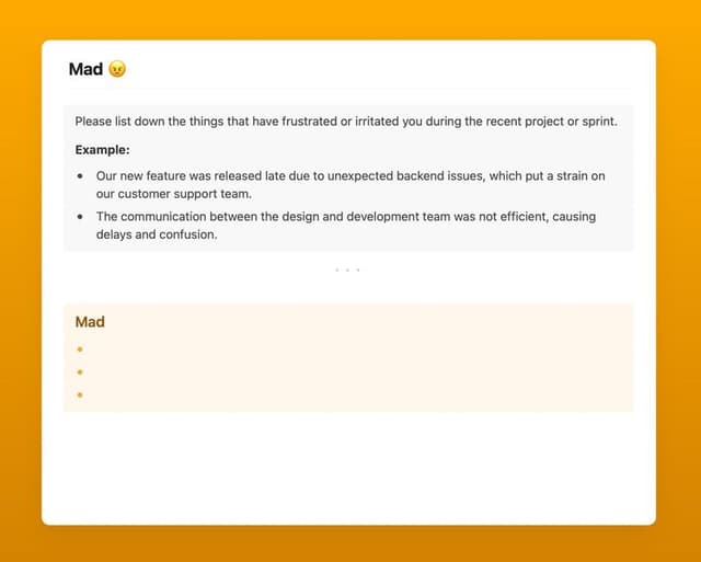 Mad sad glad retrospective | Free Craft Template