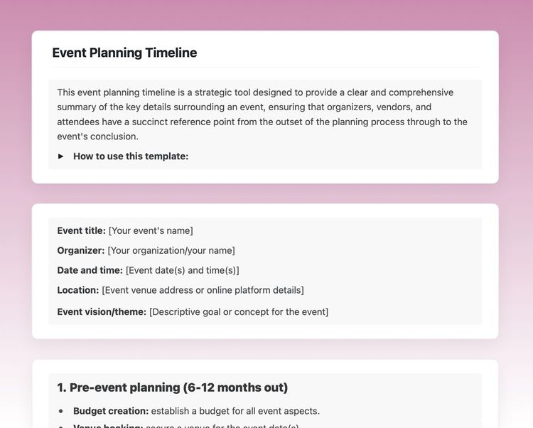Free Templates for Events | Craft Documents and Notes