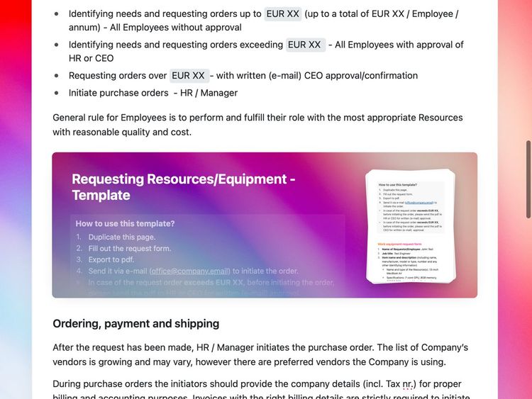 Procurement policy | Free Craft Template