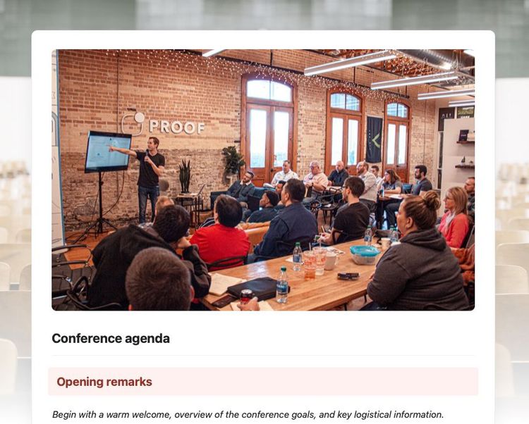 Conference agenda | Free Craft Template