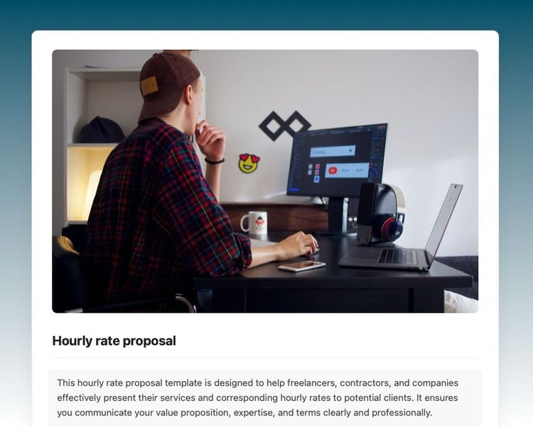 Hourly rate proposal | Free Craft Template