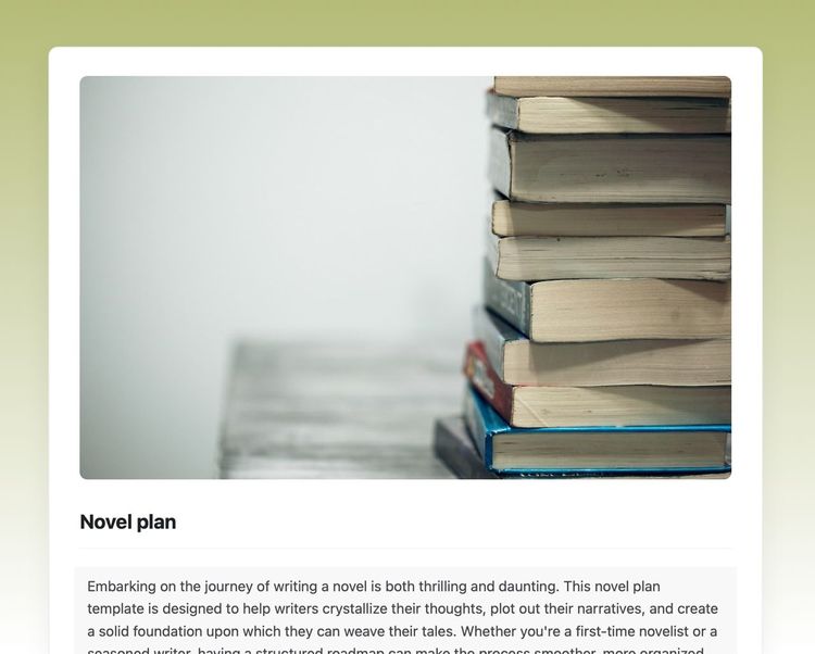 Novel planner | Free Craft Template