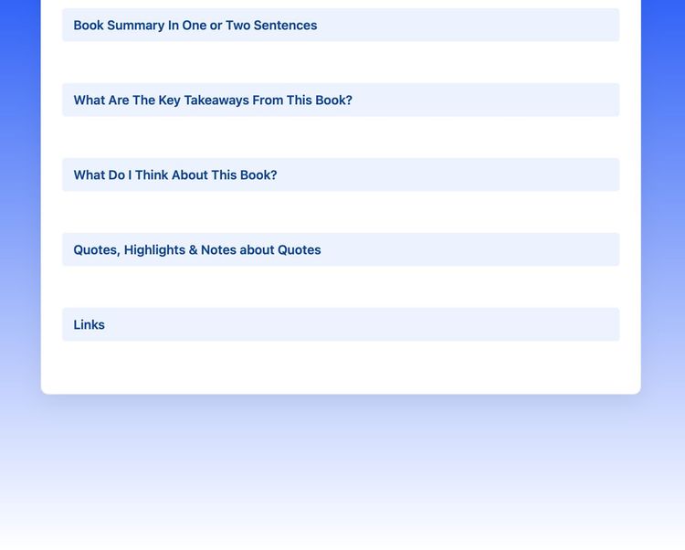 Reading Notes Template | Craft