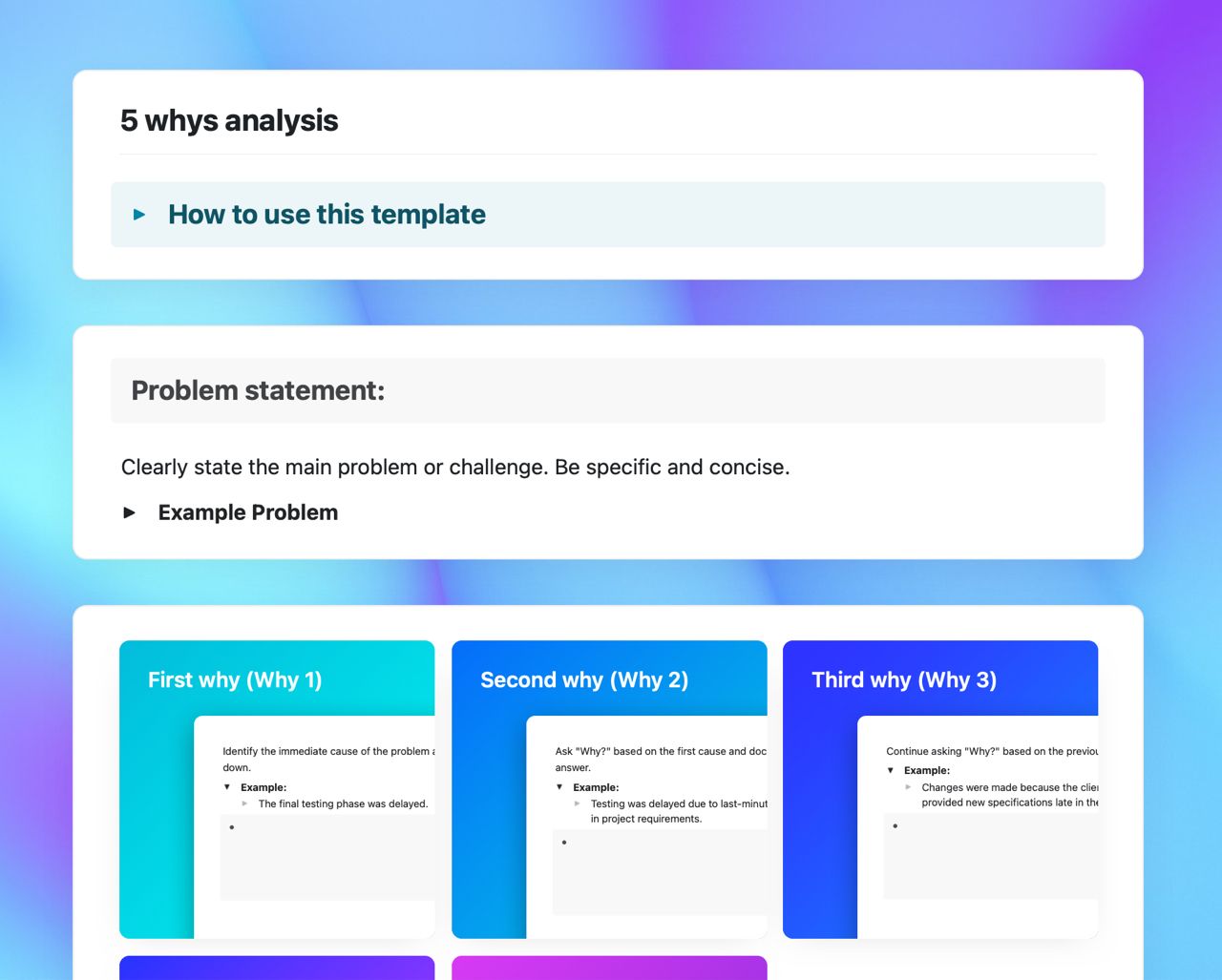 5 whys analysis | Free Template | Craft