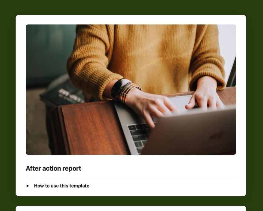 After-action report | Free Template | Craft