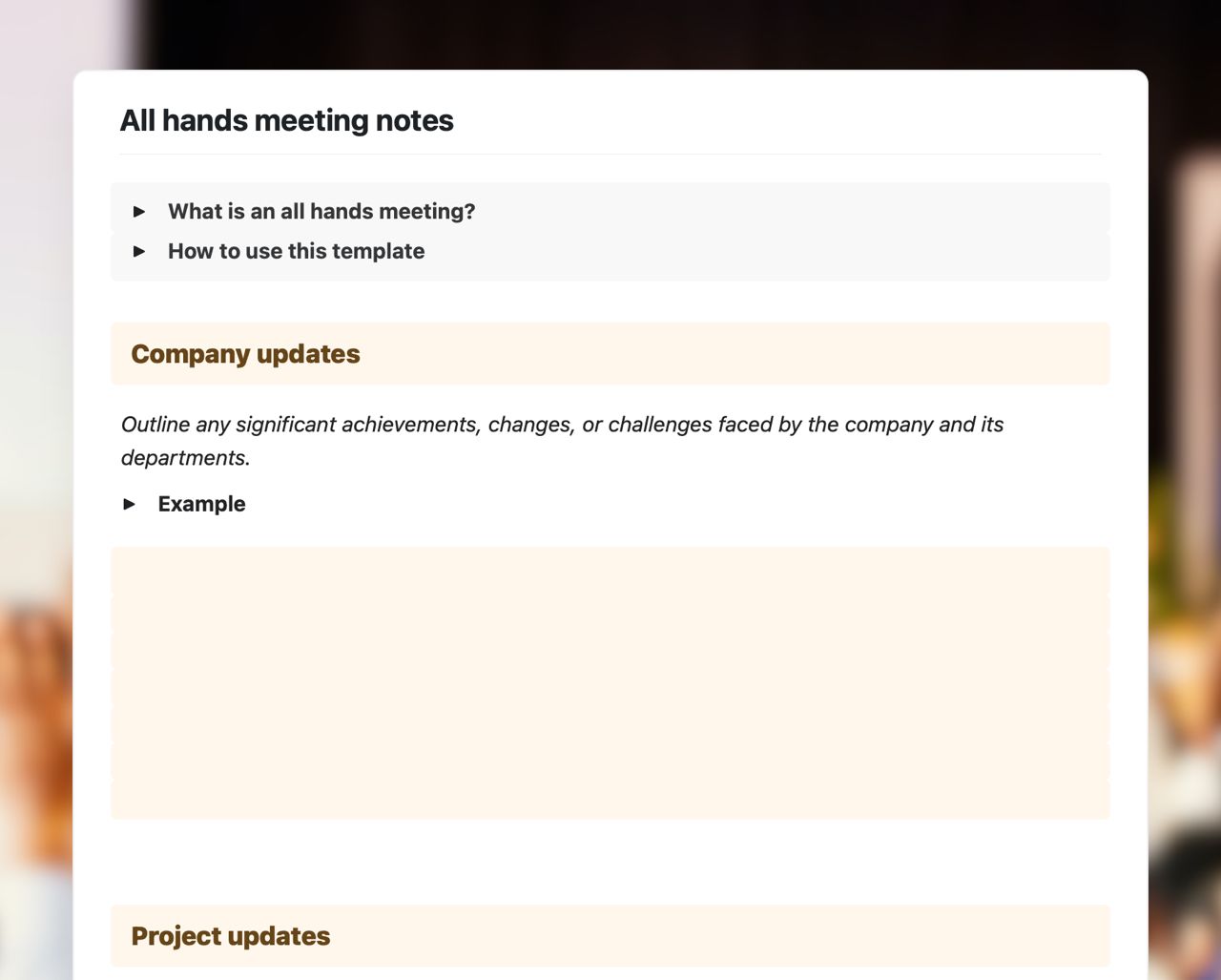 All-hands meeting notes | Free Template | Craft