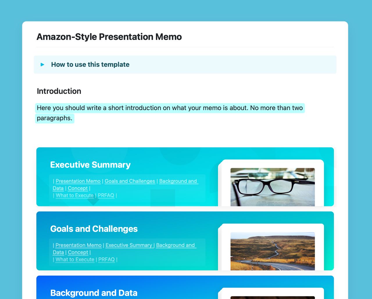 Amazon-Style Presentation Memo | Free Template | Craft