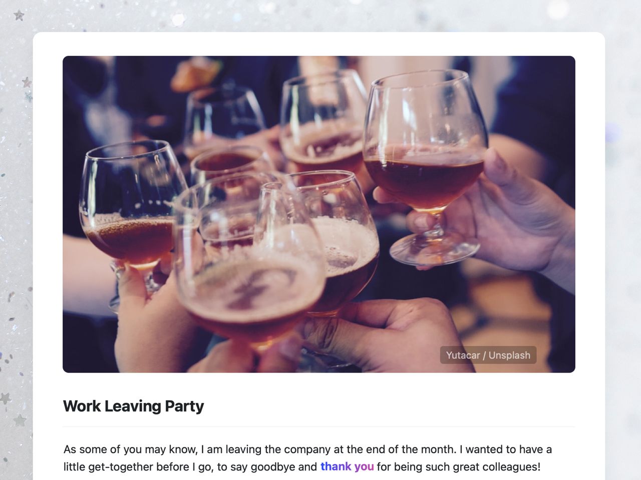 Work Leaving Party Invitation | Free Template | Craft