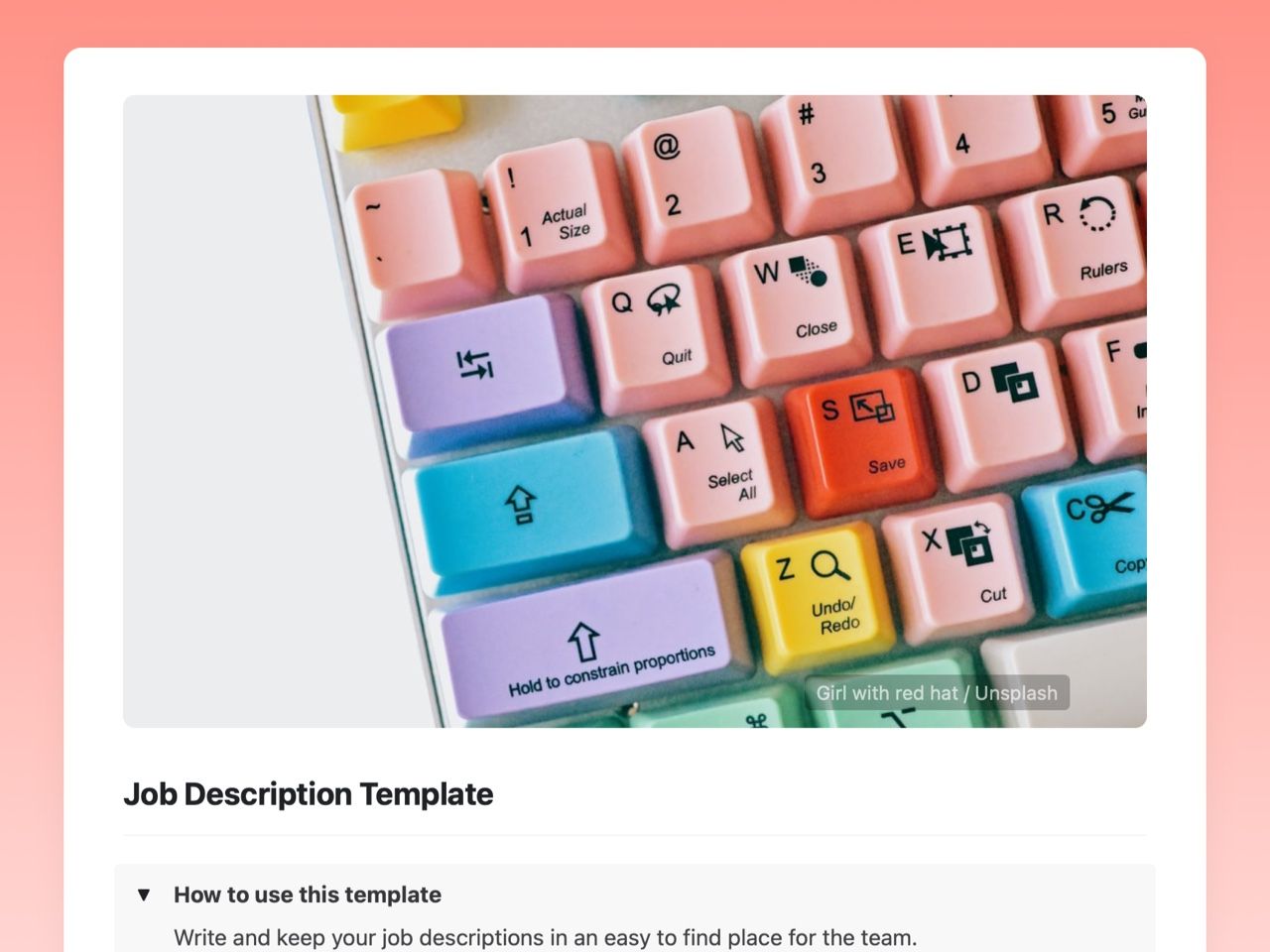 Job description | Free Template | Craft