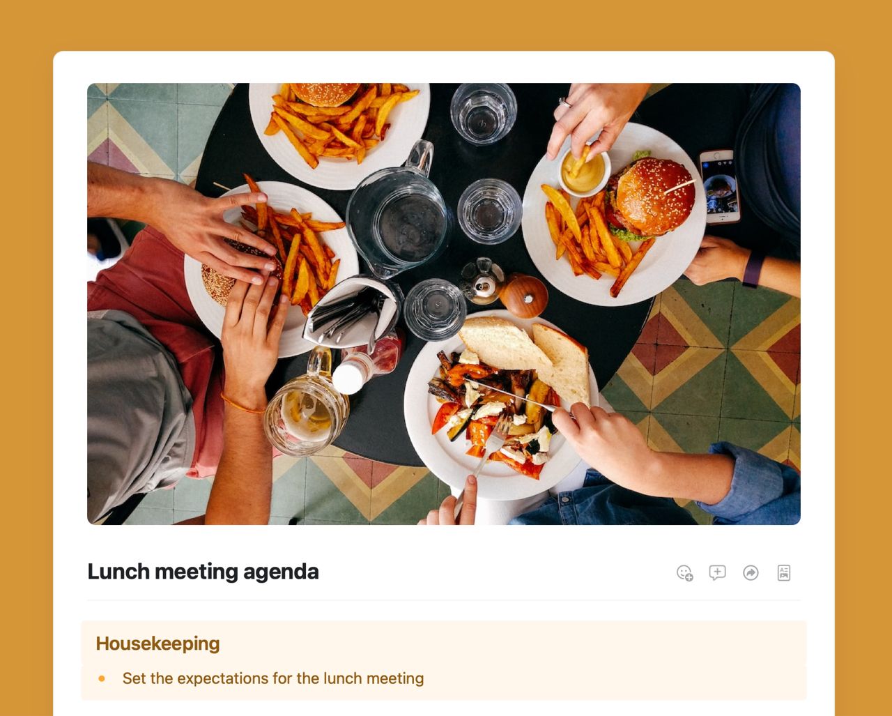Lunch meeting agenda | Free Template | Craft