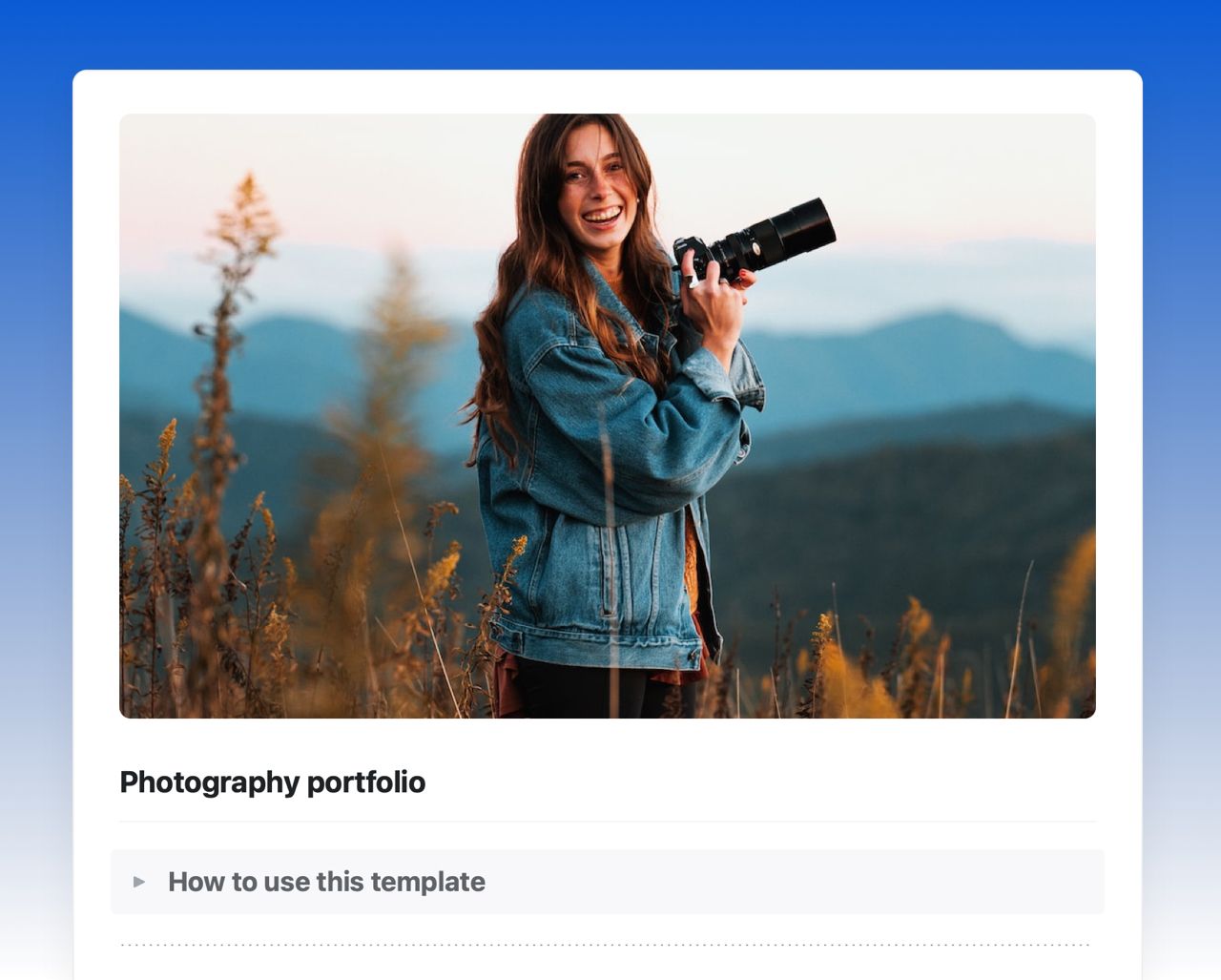 Photography portfolio | Free Template | Craft