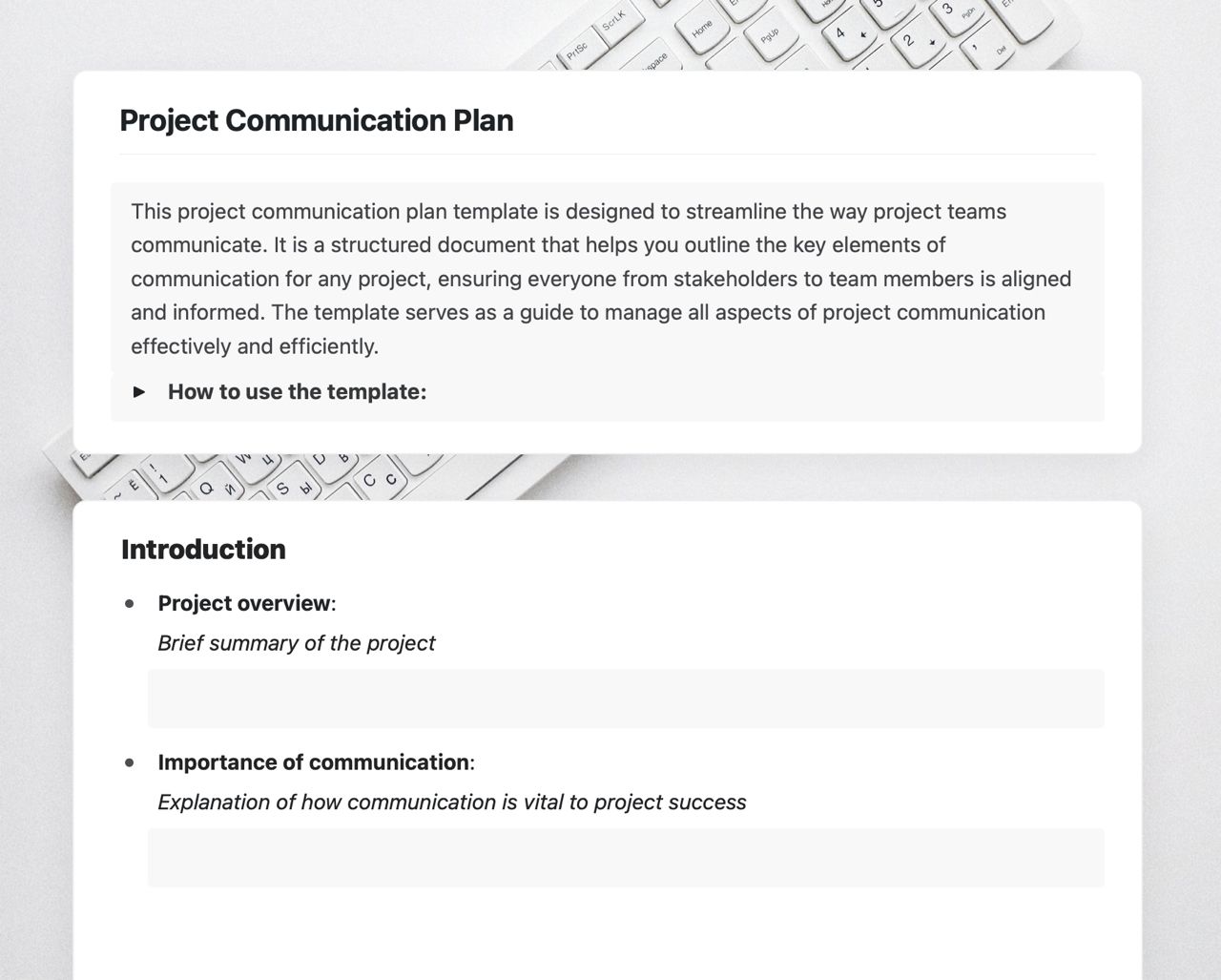 Project communication plan | Free Template | Craft