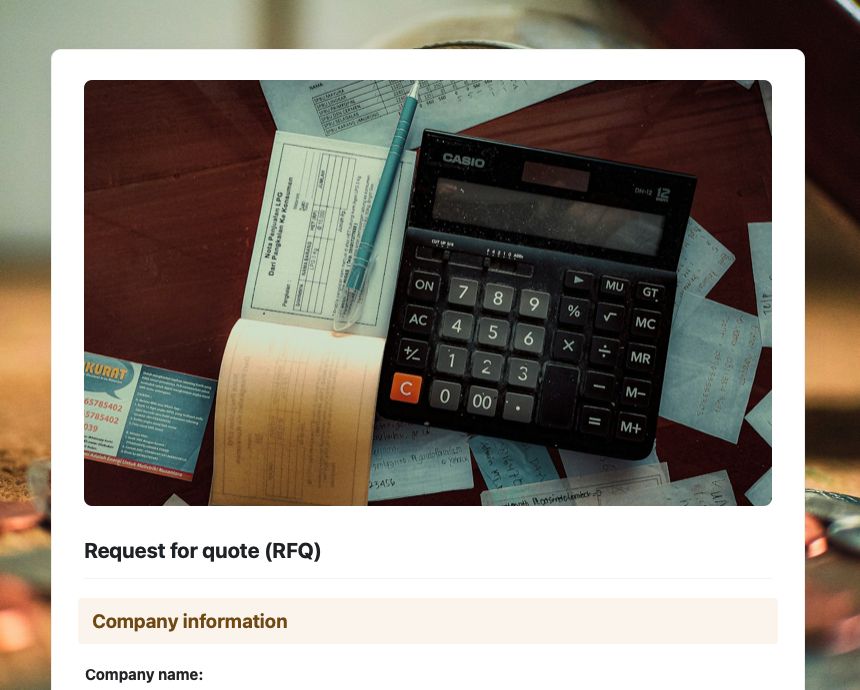 Request for quote (RFQ) | Free Template | Craft