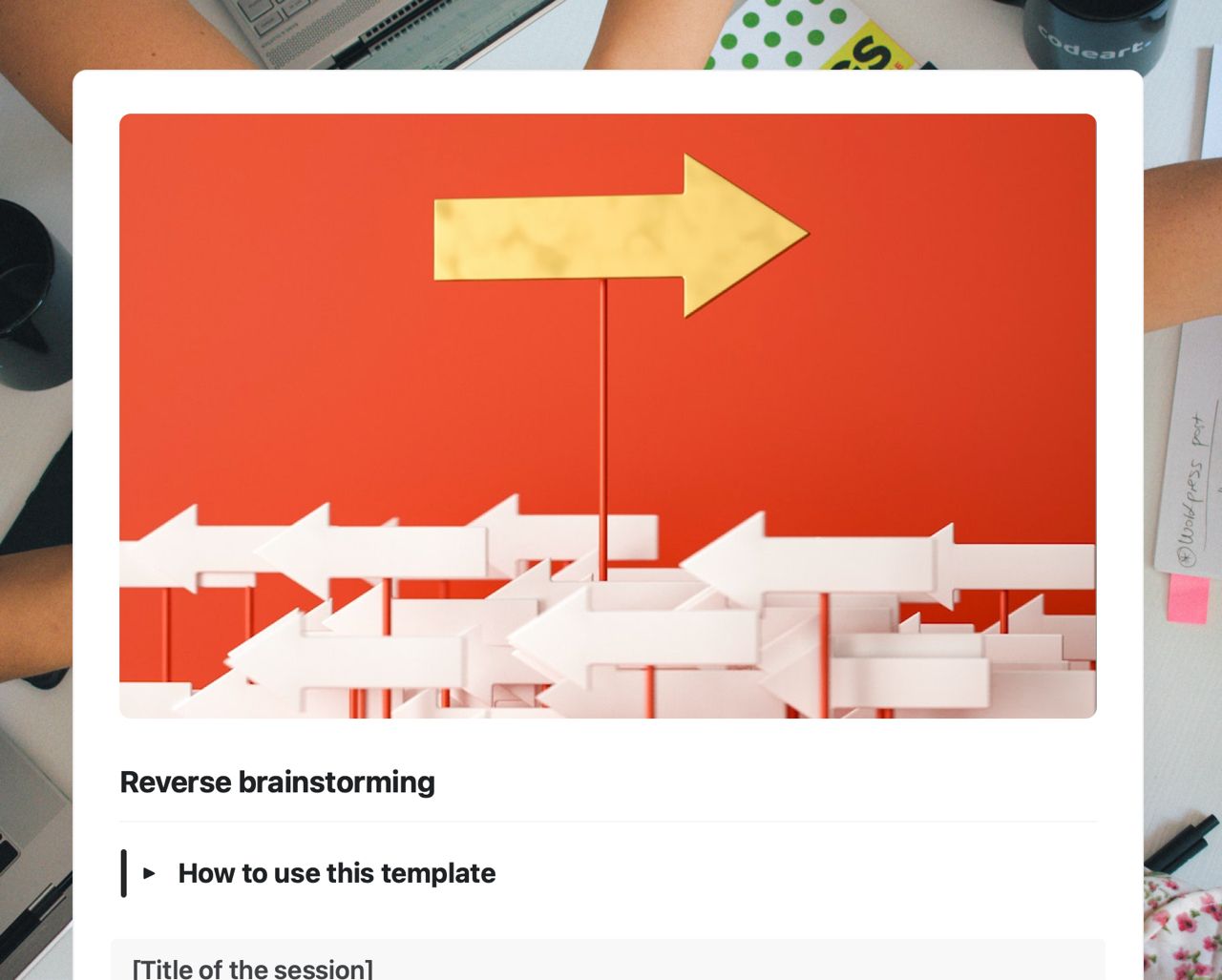 Reverse brainstorming | Free Template | Craft