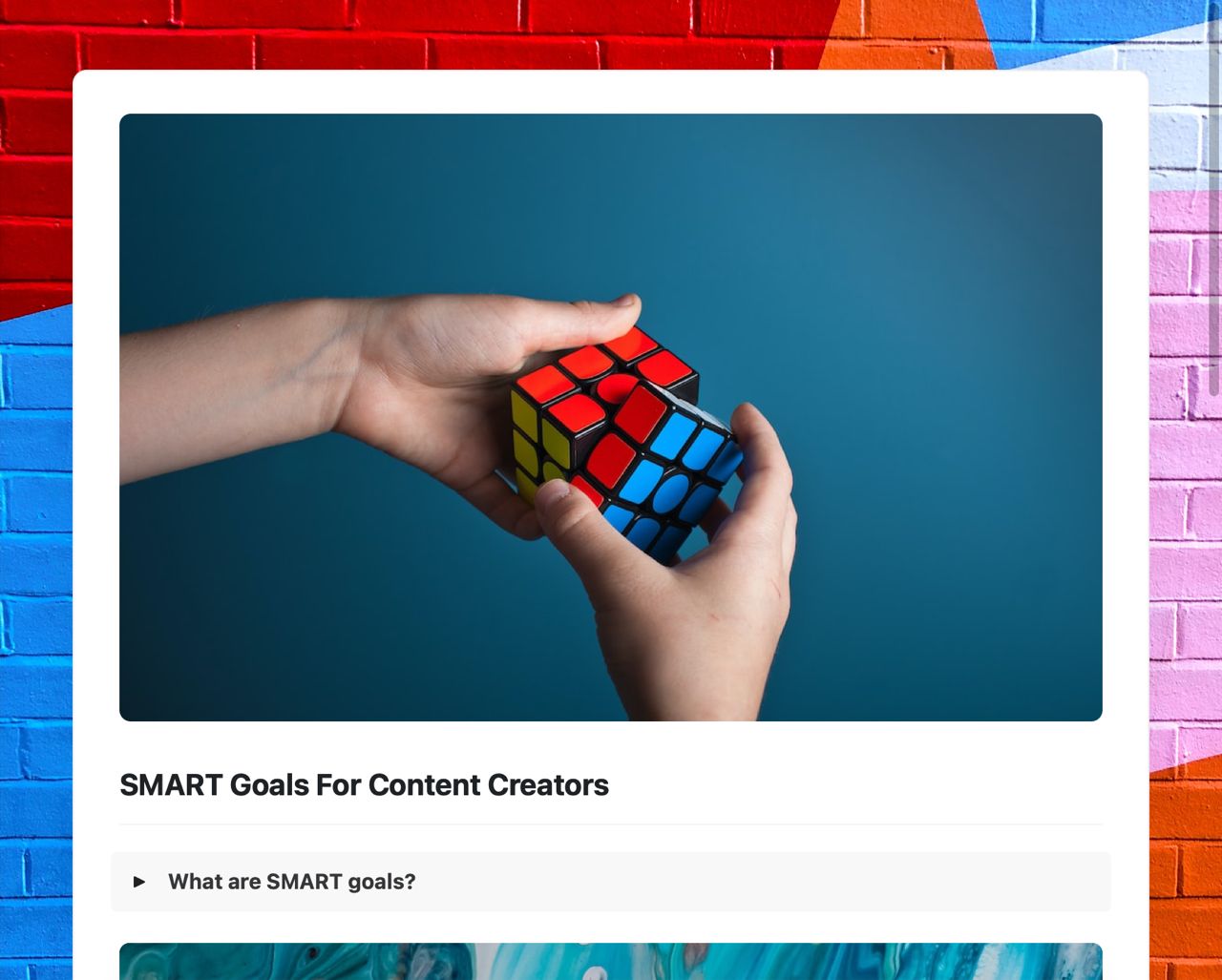 SMART goals for content creators | Free Template | Craft