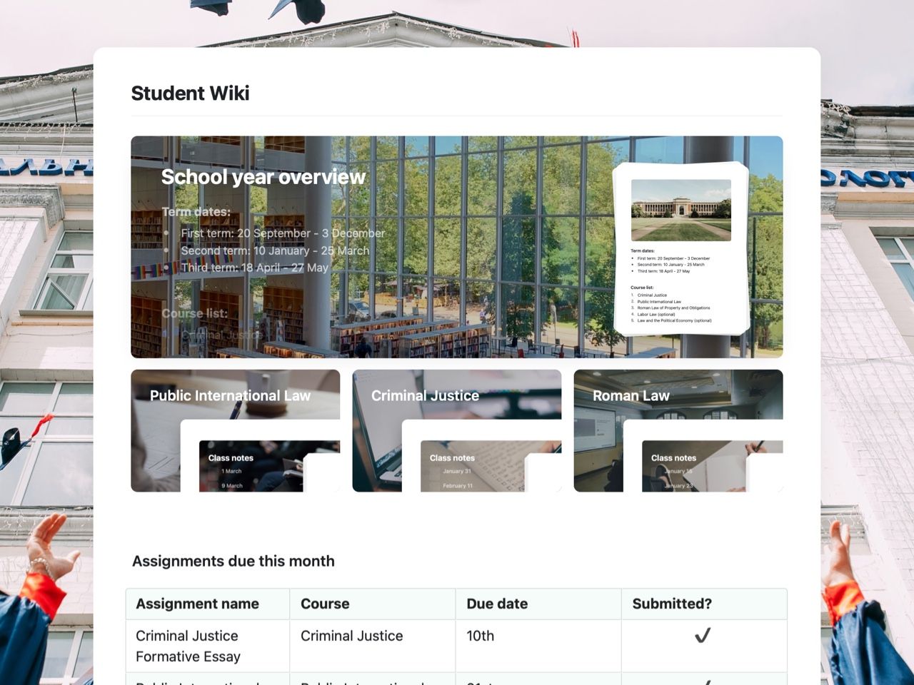 Student workspace | Free Template | Craft